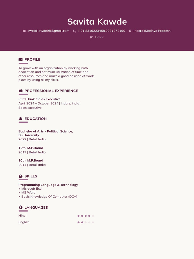 Savita Kawde FlowCV Resume 20241128 | PDF