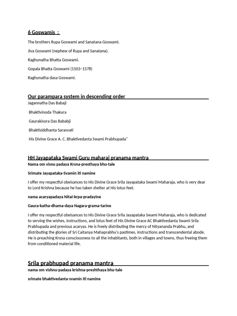 ISKCON Devotee Practices & Prayers | PDF | Guru | Krishna