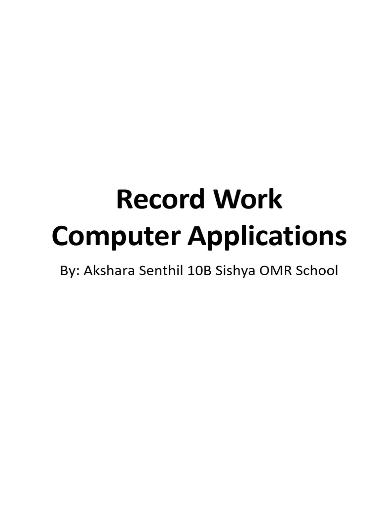Akshara Senthil 10B Computer Record Final | PDF | Alternative Minimum ...