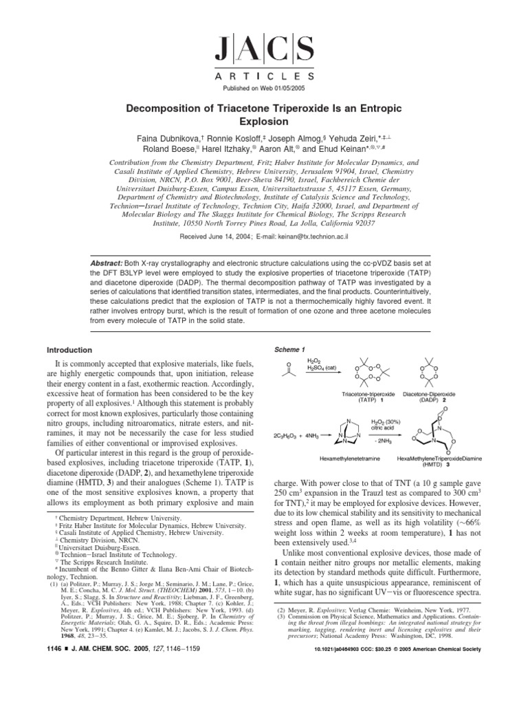 Faina Dubnikova Et Al - Decomposition of Triacetone Triperoxide Is An ...