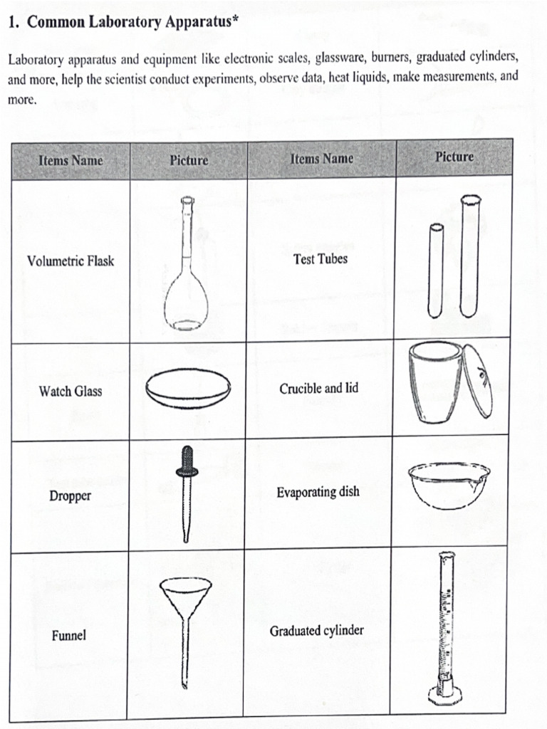 Common Laboratory Apparatus | PDF
