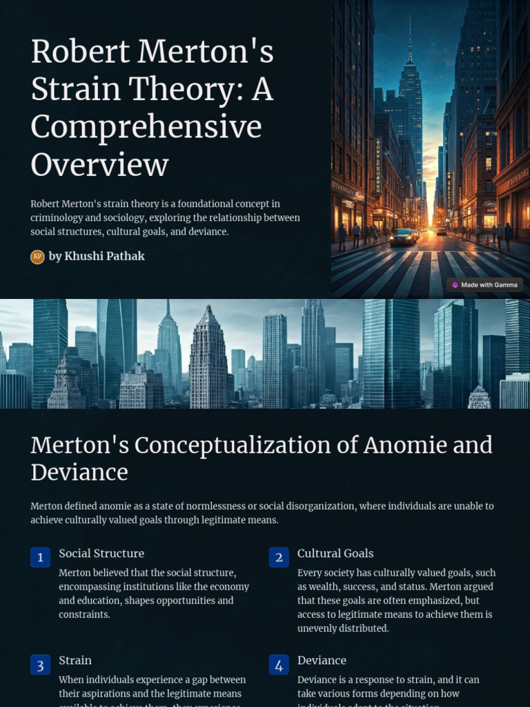 Robert Mertons Strain Theory A Comprehensive Overview | PDF | Deviance ...