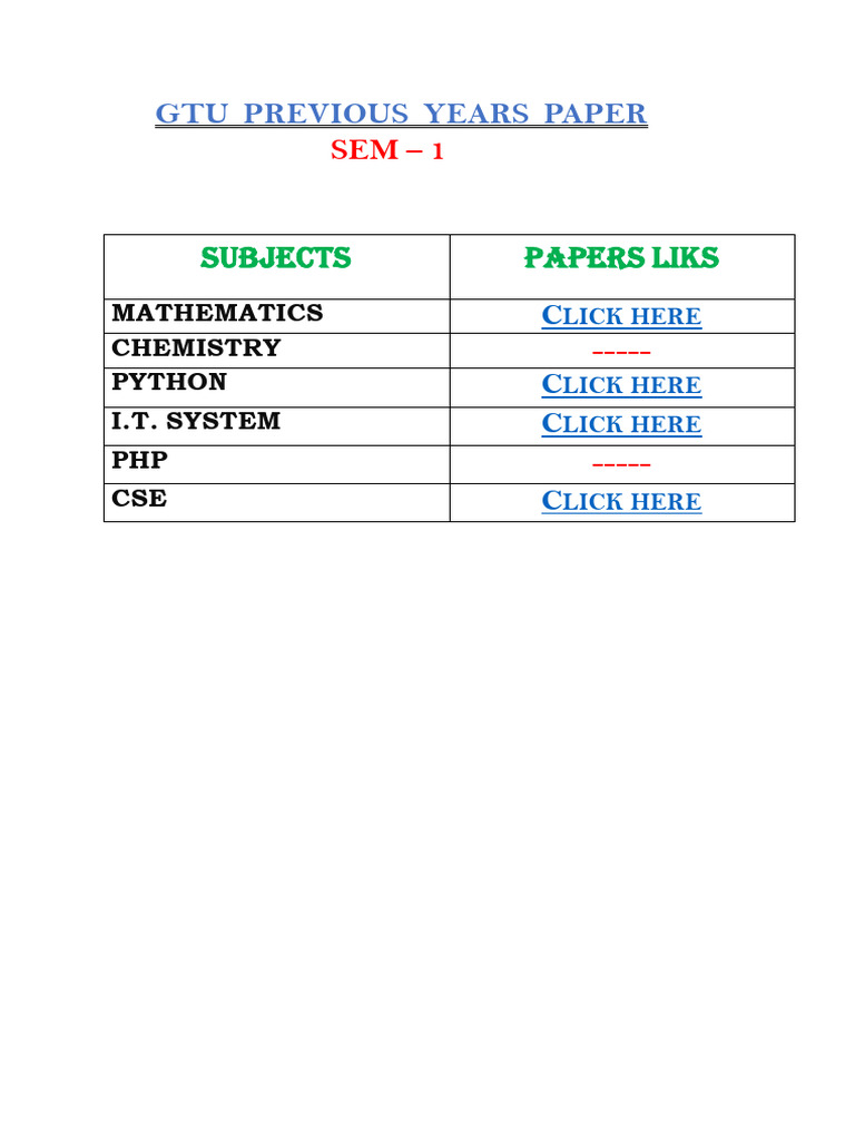 Gtu Previous Years Paper 1 | PDF