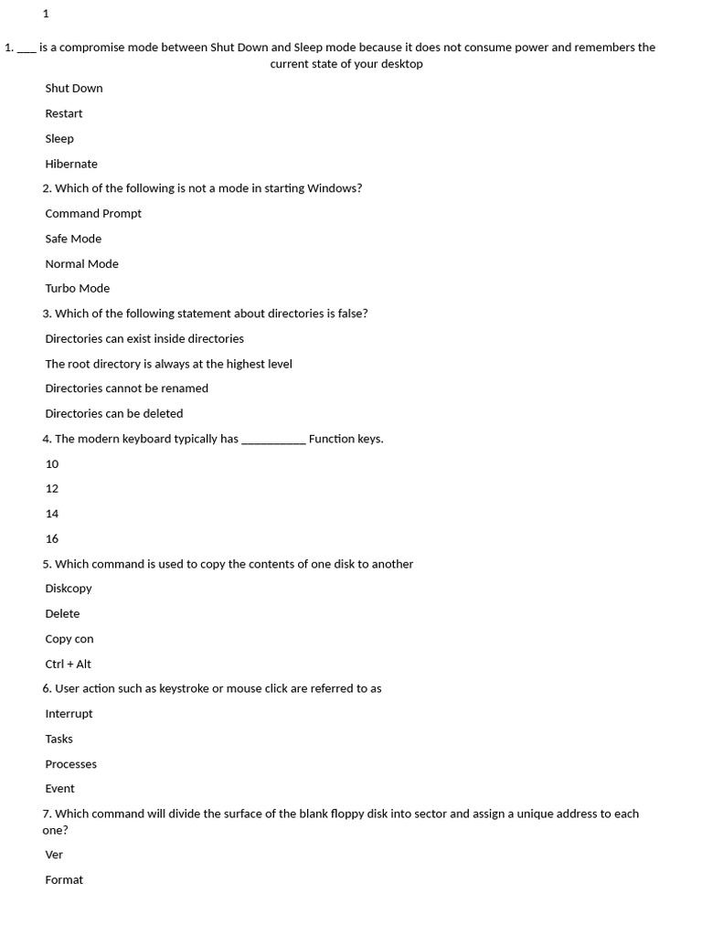 Operating Systems multiple choice questions | PDF | Operating System ... Operating Systems multiple choice questions | PDF | Operating System ...