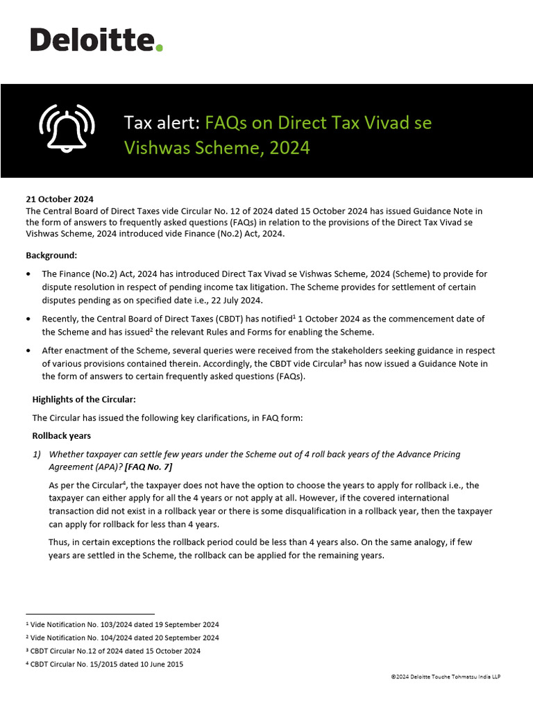 In Tax Gbt Faqs on Direct Tax Vivad Se Vishwas Scheme 2024 Noexp | PDF ... In Tax Gbt Faqs on Direct Tax Vivad Se Vishwas Scheme 2024 Noexp | PDF ...