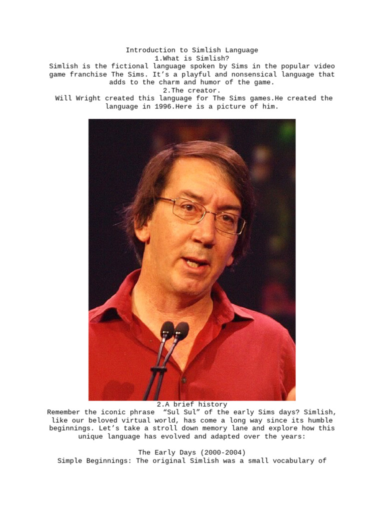 Understanding Simlish Language Evolution | PDF