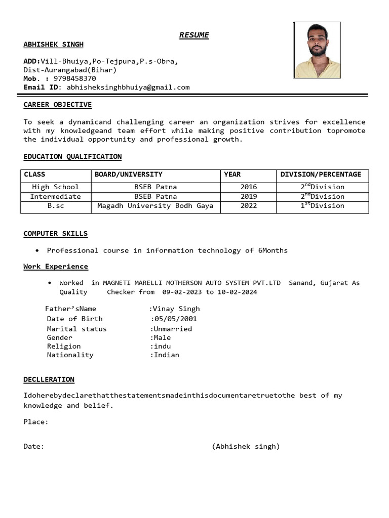 abhishek resume | PDF