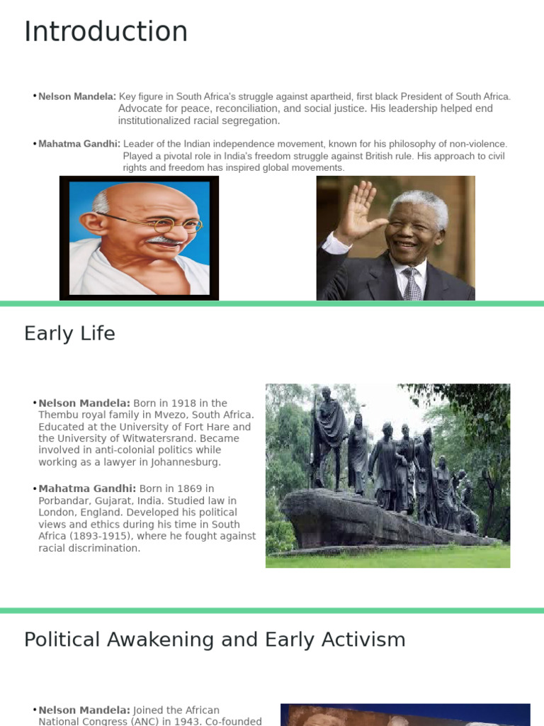 Nelson Mandela and MK Gandhi | PDF | Nelson Mandela | Mahatma Gandhi