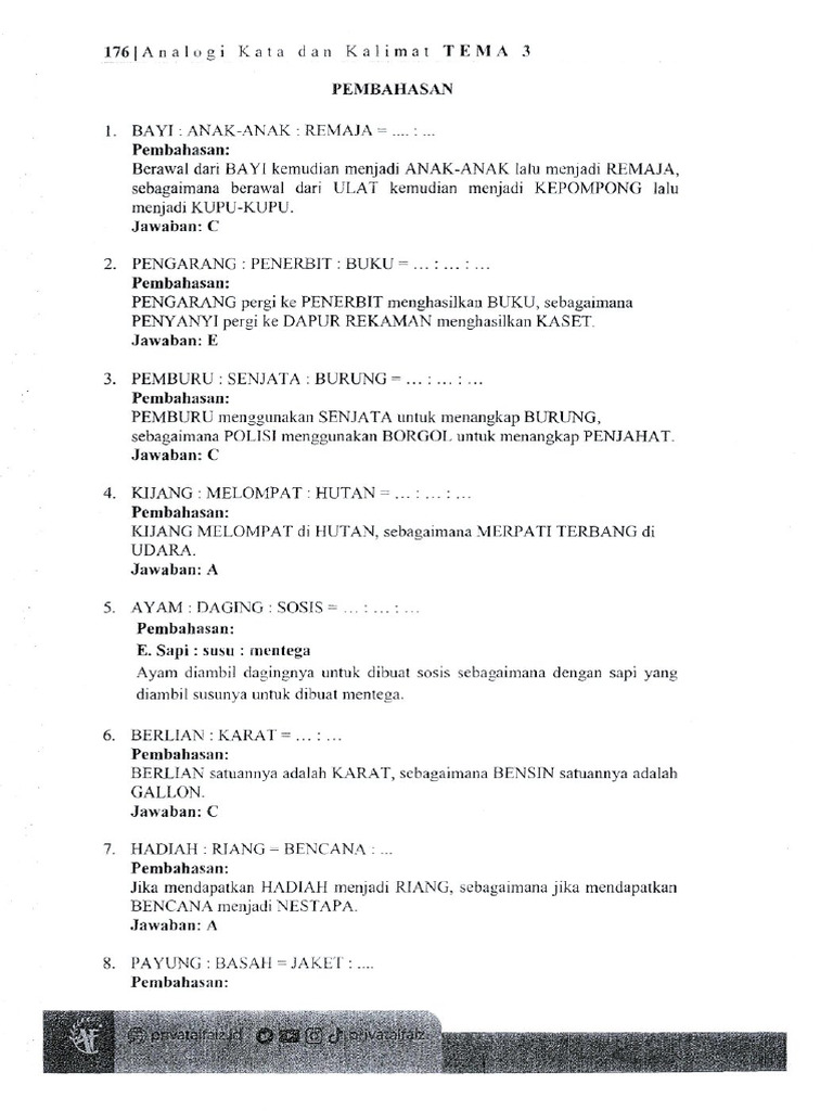 Pembahasan Analogi Kata Dan Kalimat | PDF