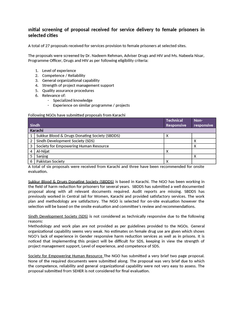 Initial screening minutes- Prisons | PDF | Non Governmental ...