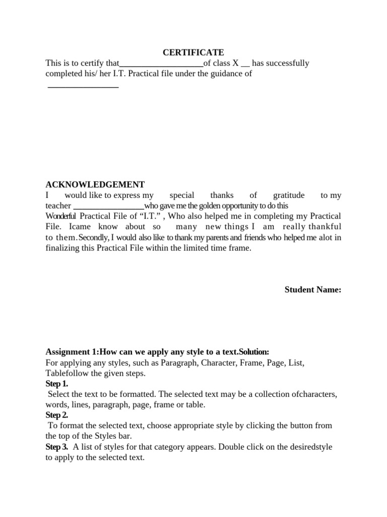 Practical File X | PDF