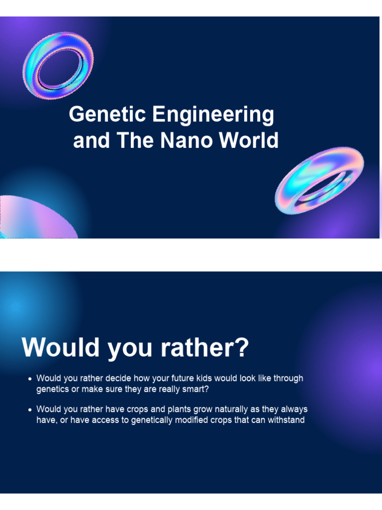 Genetic Engineering and the Nano World | PDF | Genetic Engineering ...