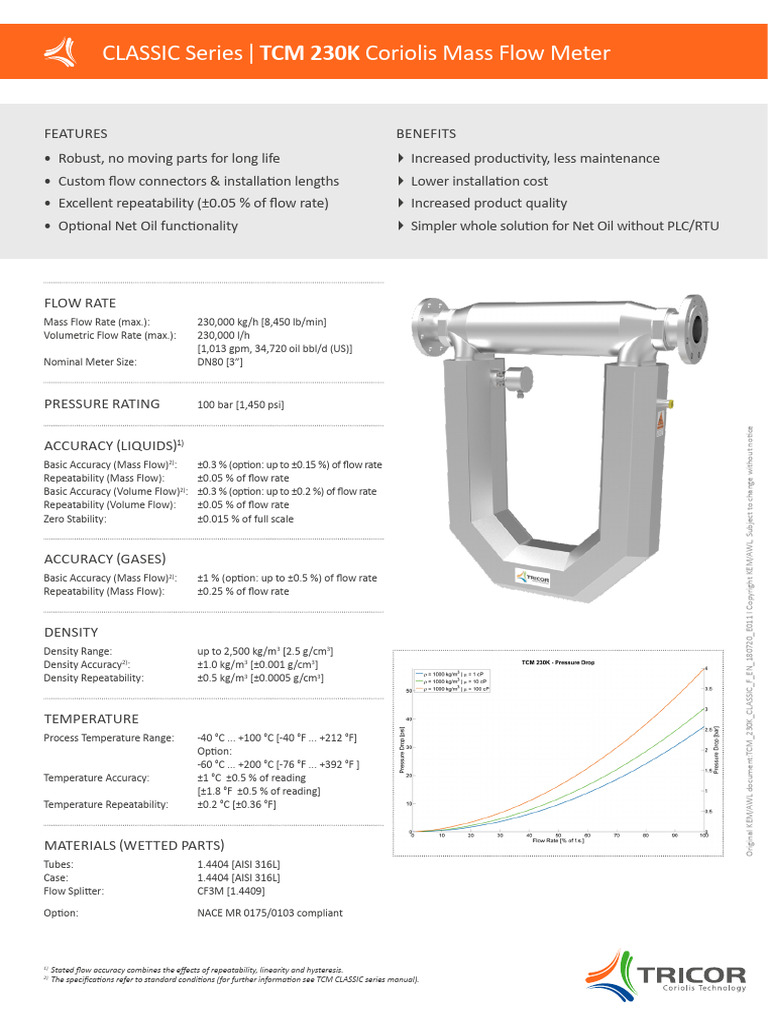 TCM 230K Classic F en 180720 E011 | PDF | Flow Measurement | Density