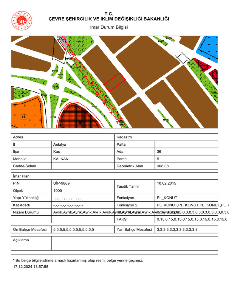 İmar Durum Belgesi (7) | PDF