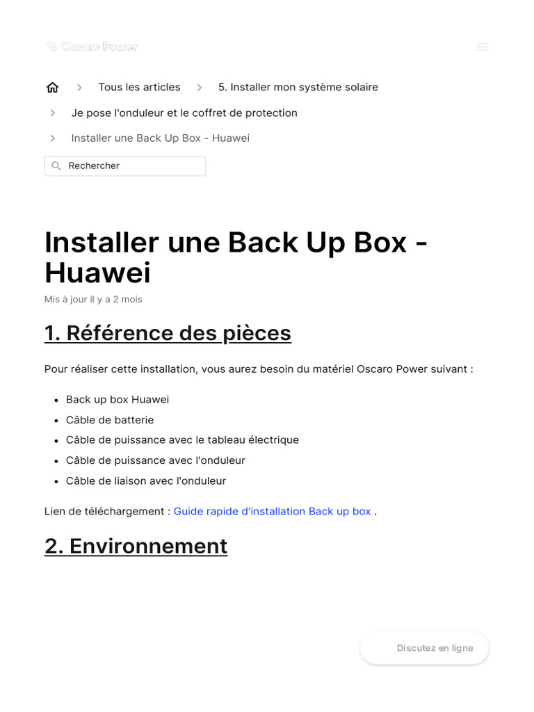 Installation de la Back Up Box Huawei | PDF | Onduleur | Biens manufacturés