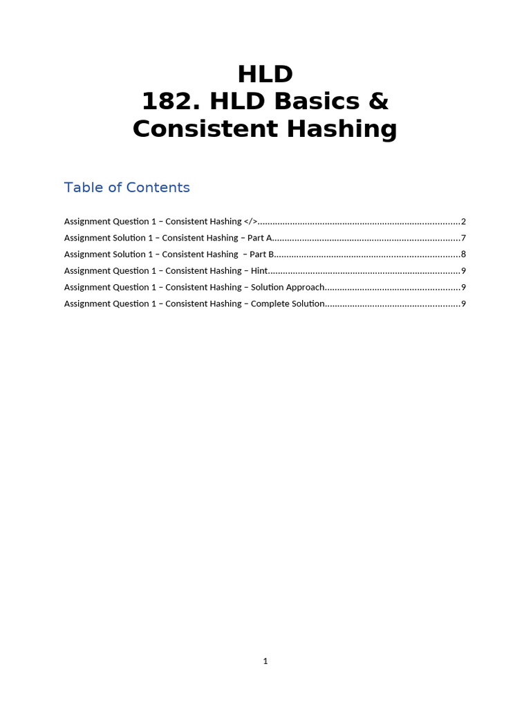 182. HLD Basics & Consistent Hashing Exercises | PDF | Computer Data ... 182. HLD Basics & Consistent Hashing Exercises | PDF | Computer Data ...