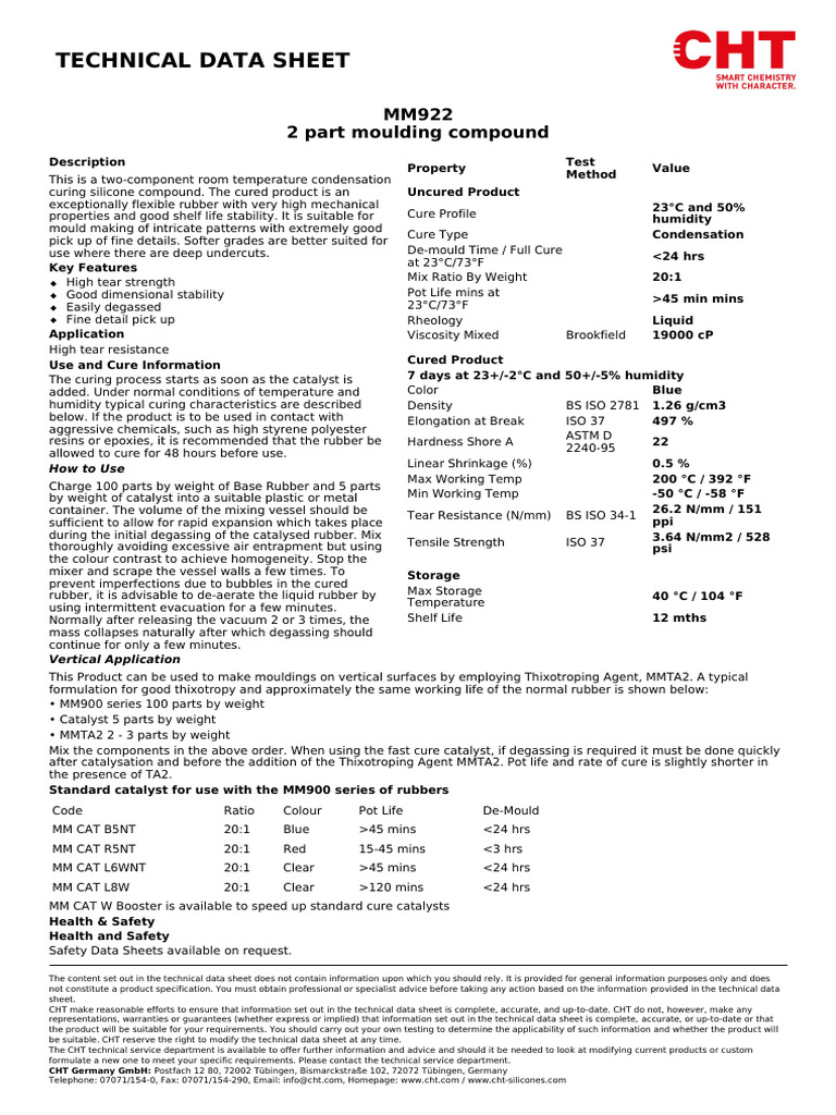 Fiche Technique Silicone Tds mm922 | PDF | Silicone | Epoxy
