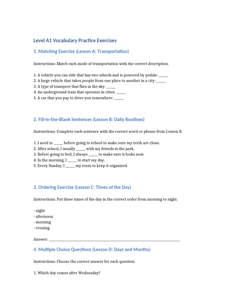 UNIT 4 - Vocabulary Review | PDF | Workweek And Weekend