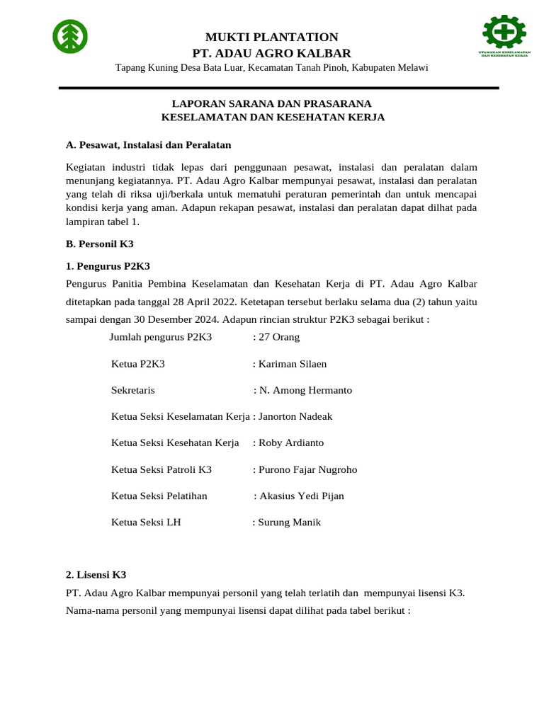 LAPORAN SARANA DAN PRASARANA | PDF