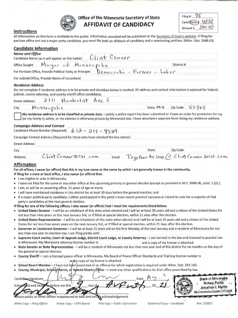 Conner, Clint Mayor | PDF