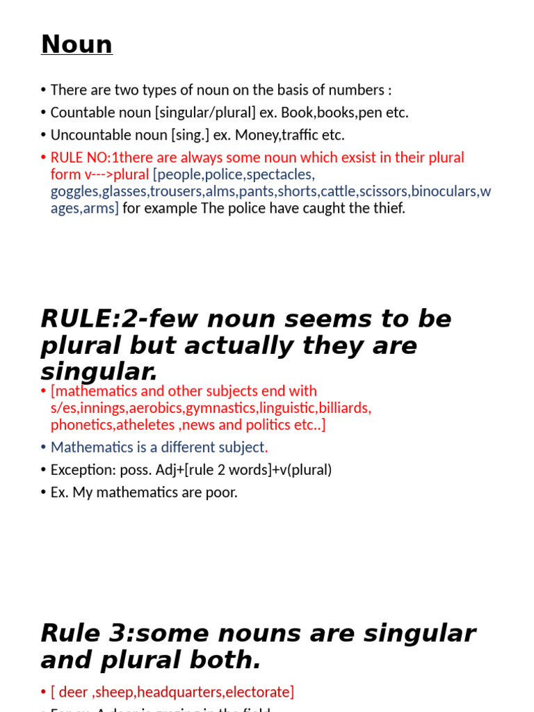 Noun Usage Rules for Learners | PDF