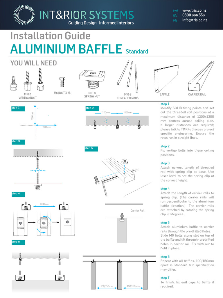 Aluminium Baffle Installation Guide | PDF | Screw