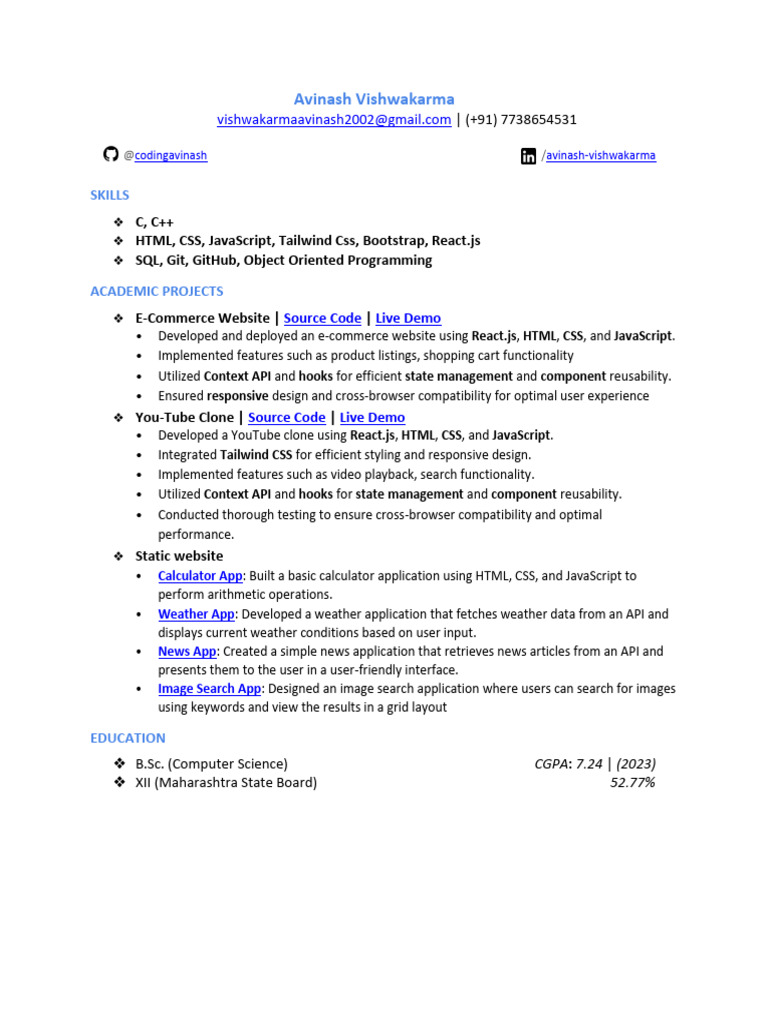 Avinash Resume 2024-1 | PDF