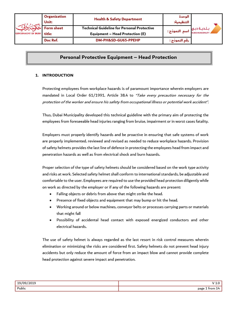 PPE Head Protection | PDF | Personal Protective Equipment | Safety