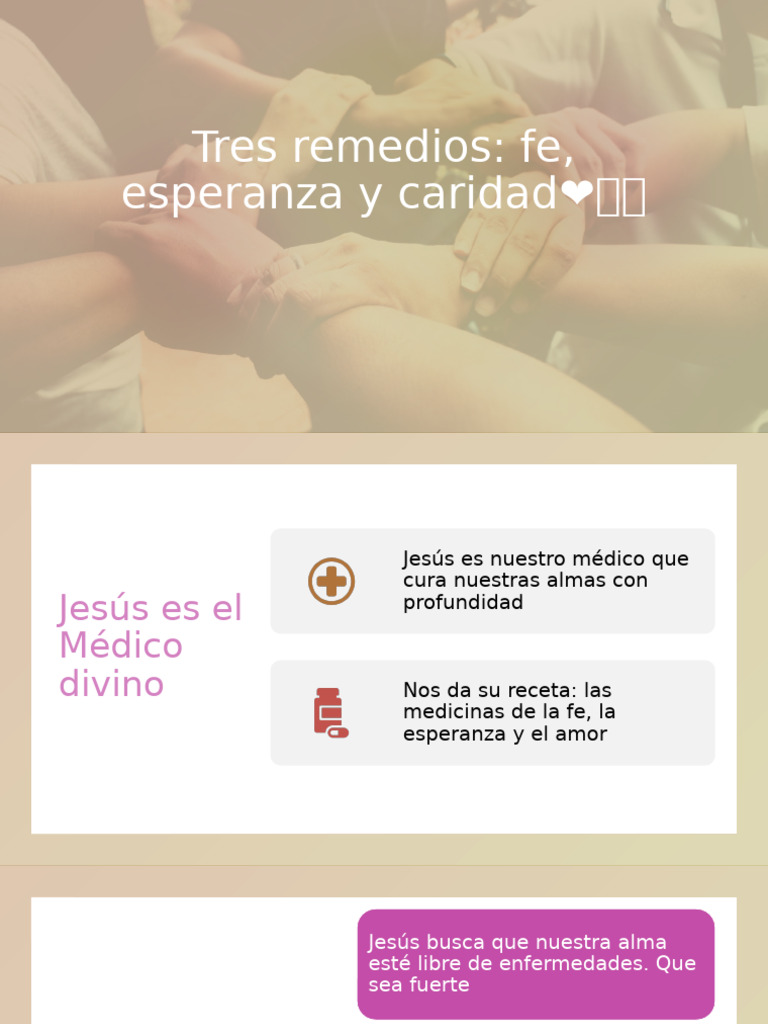 Los Tres Remedios Fe, Esperanza y Caridad | PDF