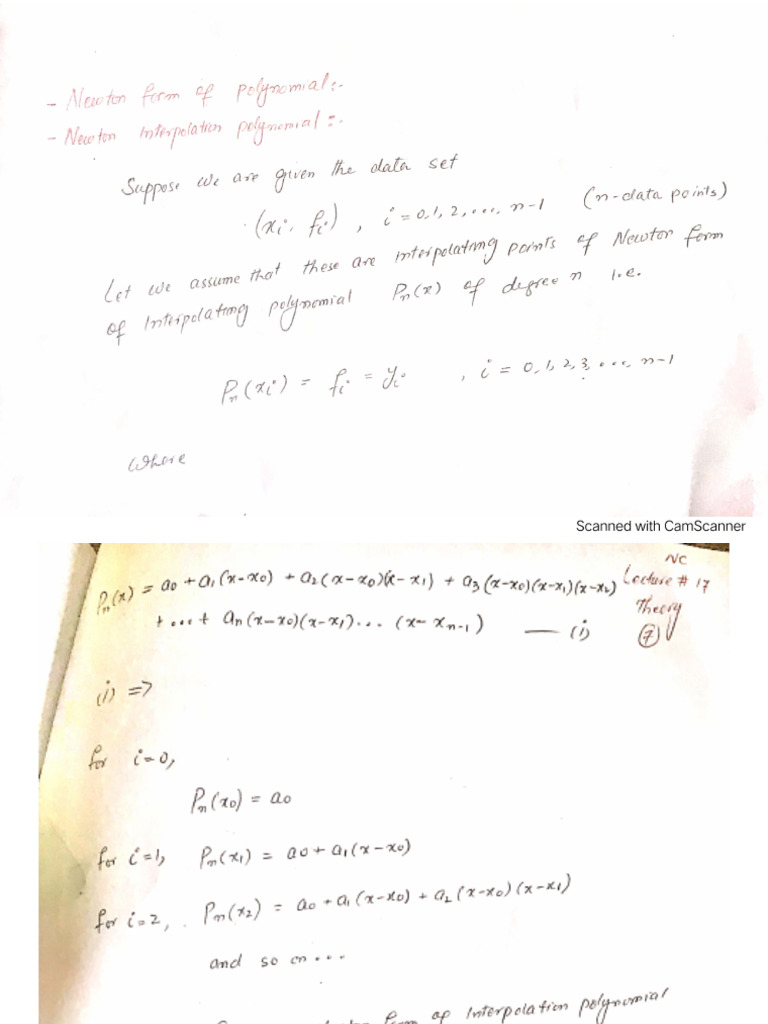 Newton Form of Polynomial | PDF