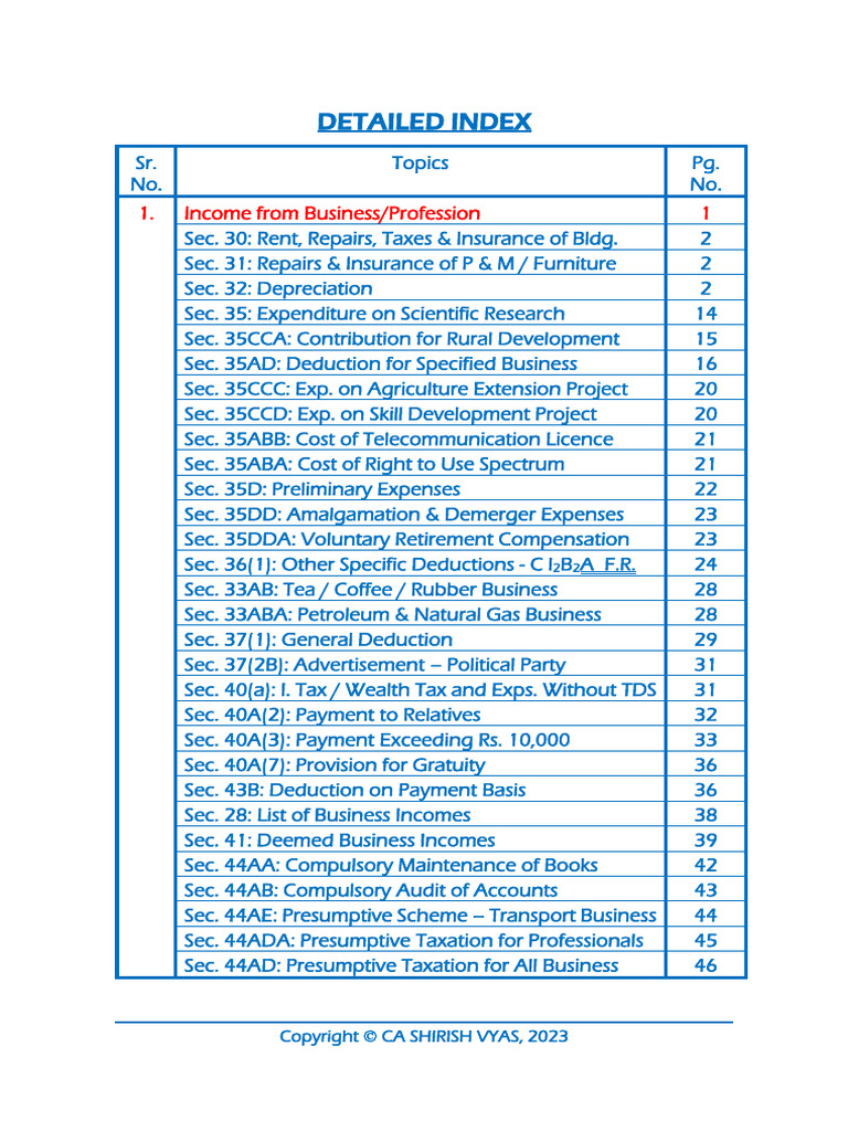 DT Detailed Index | PDF | Taxes | Alternative Minimum Tax