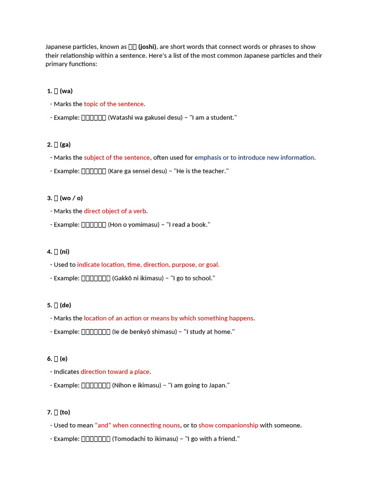 Particles exp.. | PDF | Grammatical Tense | Verb