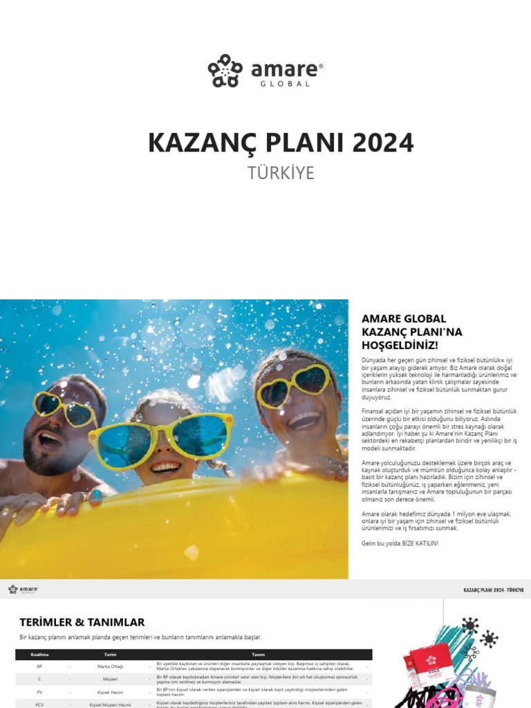 Amare Compensation Plan TR TR | PDF