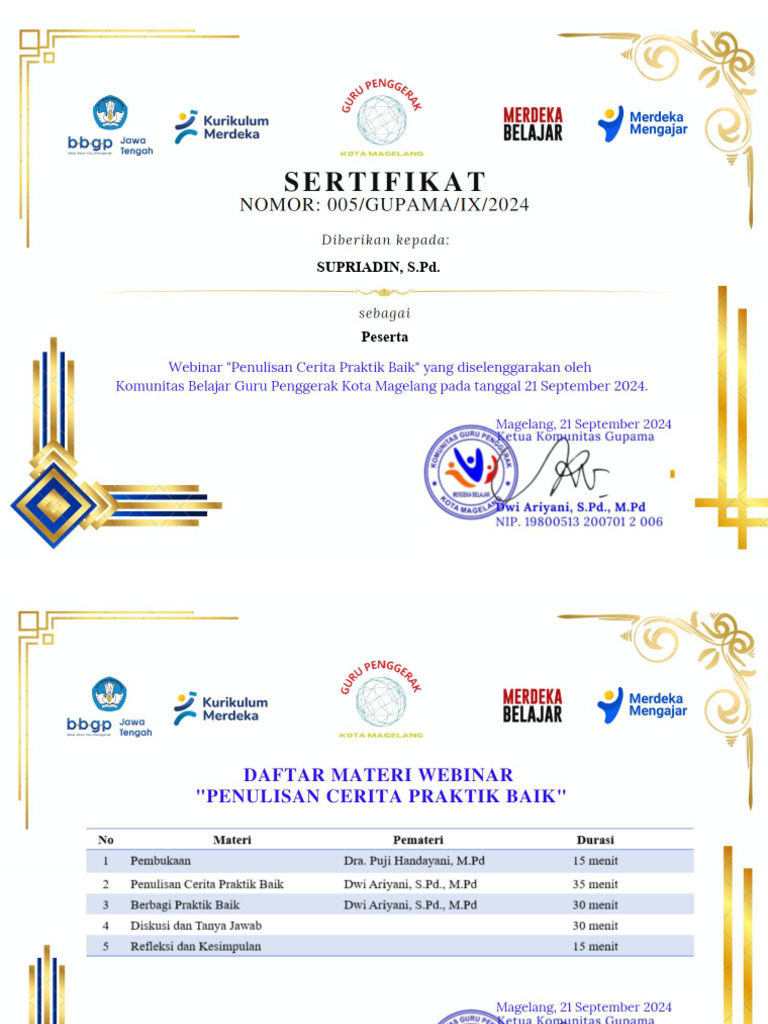 Sertifikat-SUPRIADIN, S.Pd. | PDF