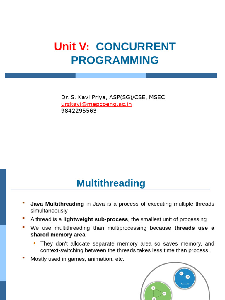 Unit V 1731476761925 | PDF | Method (Computer Programming) | Thread (Computing)