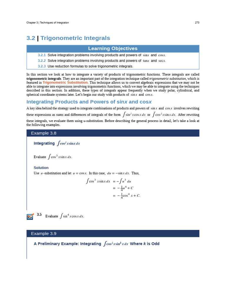 int of tig fxns 2 | PDF | Trigonometric Functions | Elementary Geometry