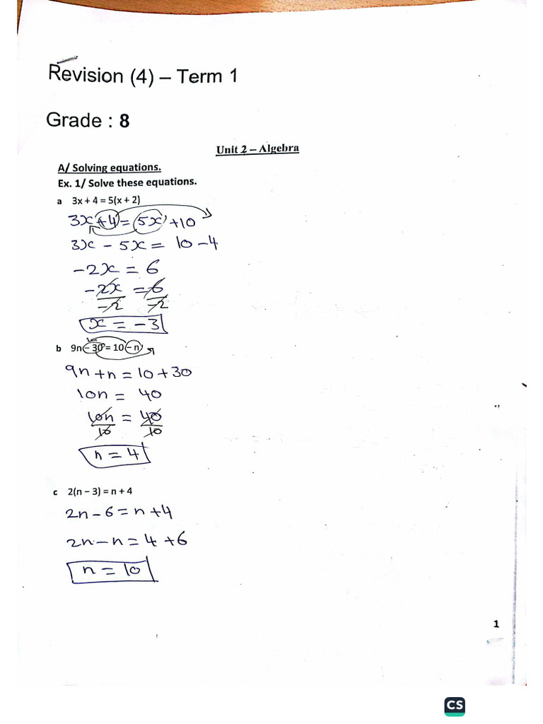 Grade 8 - Revision 4 | PDF