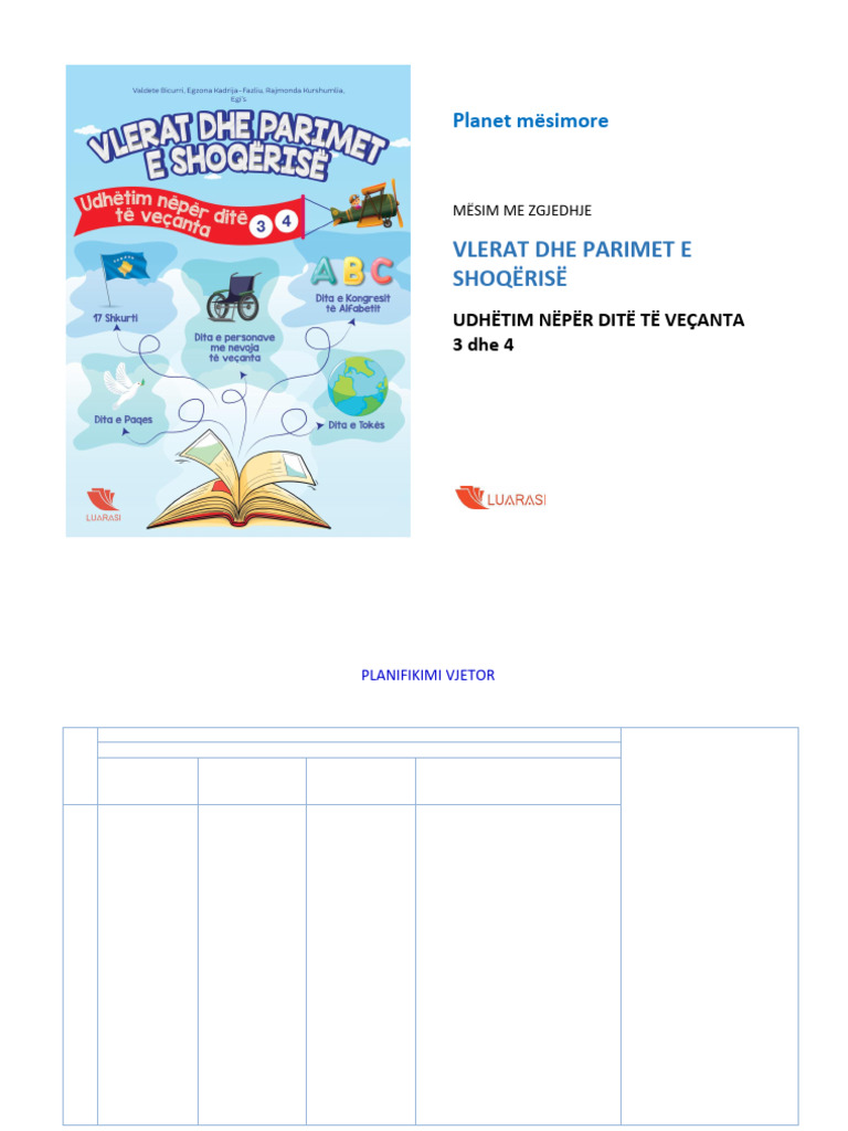 Planet Mesimore Vlerat Dhe Parimet | PDF