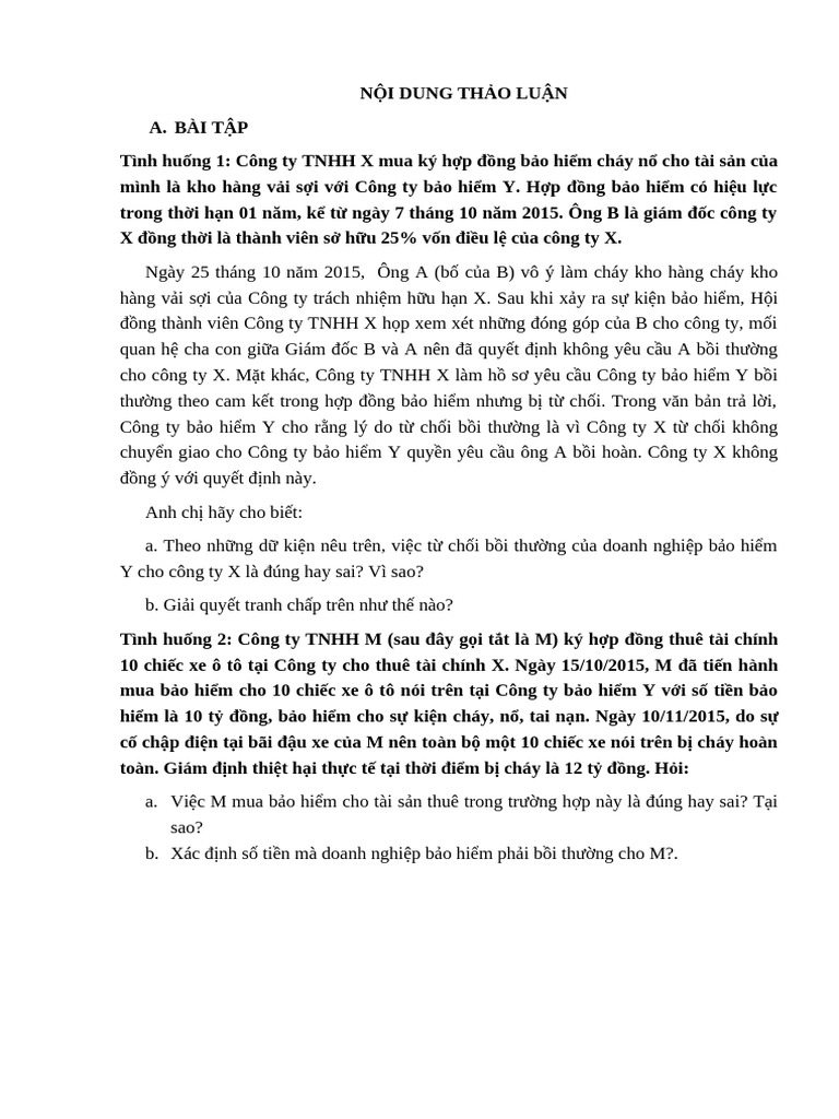 KDBH ÔN TẬP THẢO LUẬN | PDF