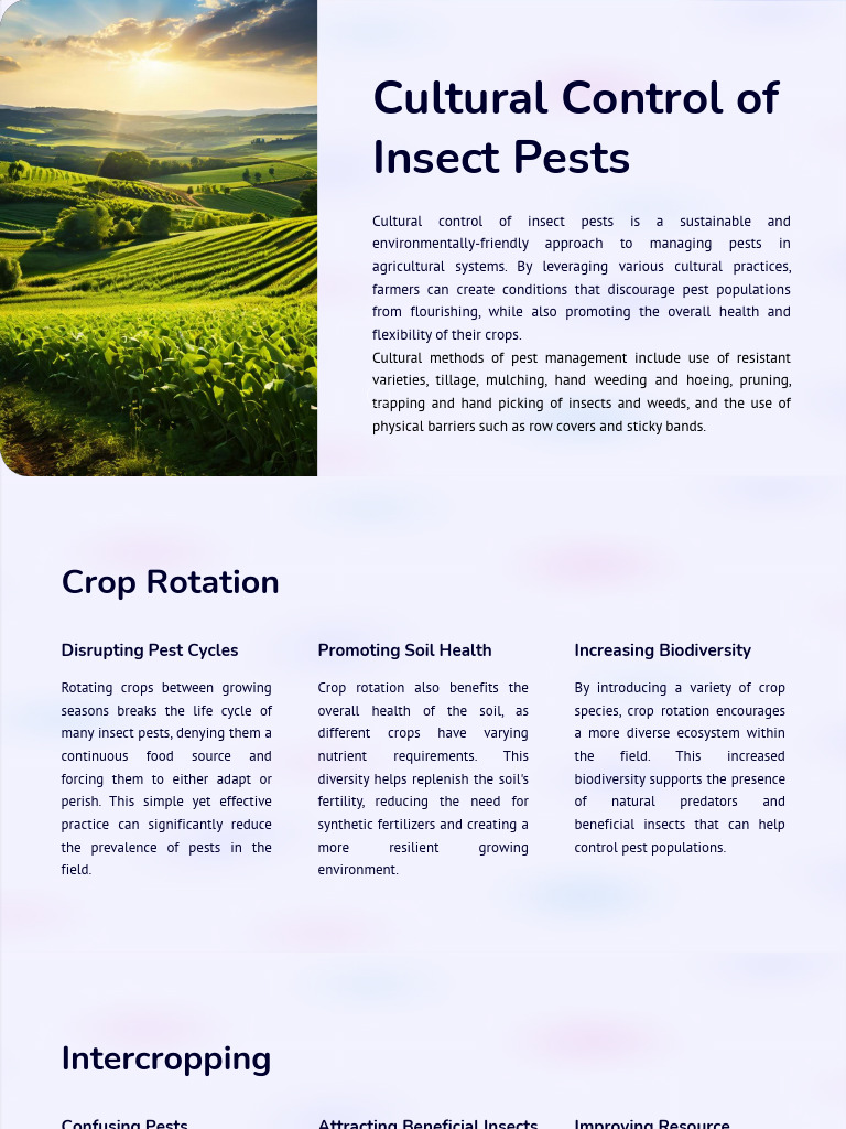 Sustainable Insect Pest Control | PDF | Crop Rotation | Pest (Organism)