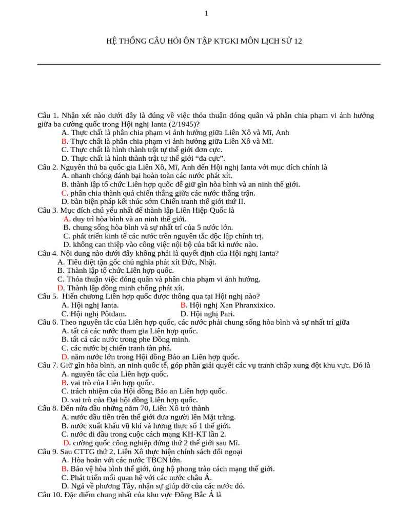 Hệ thống câu hỏi ôn tập KTGKI | PDF