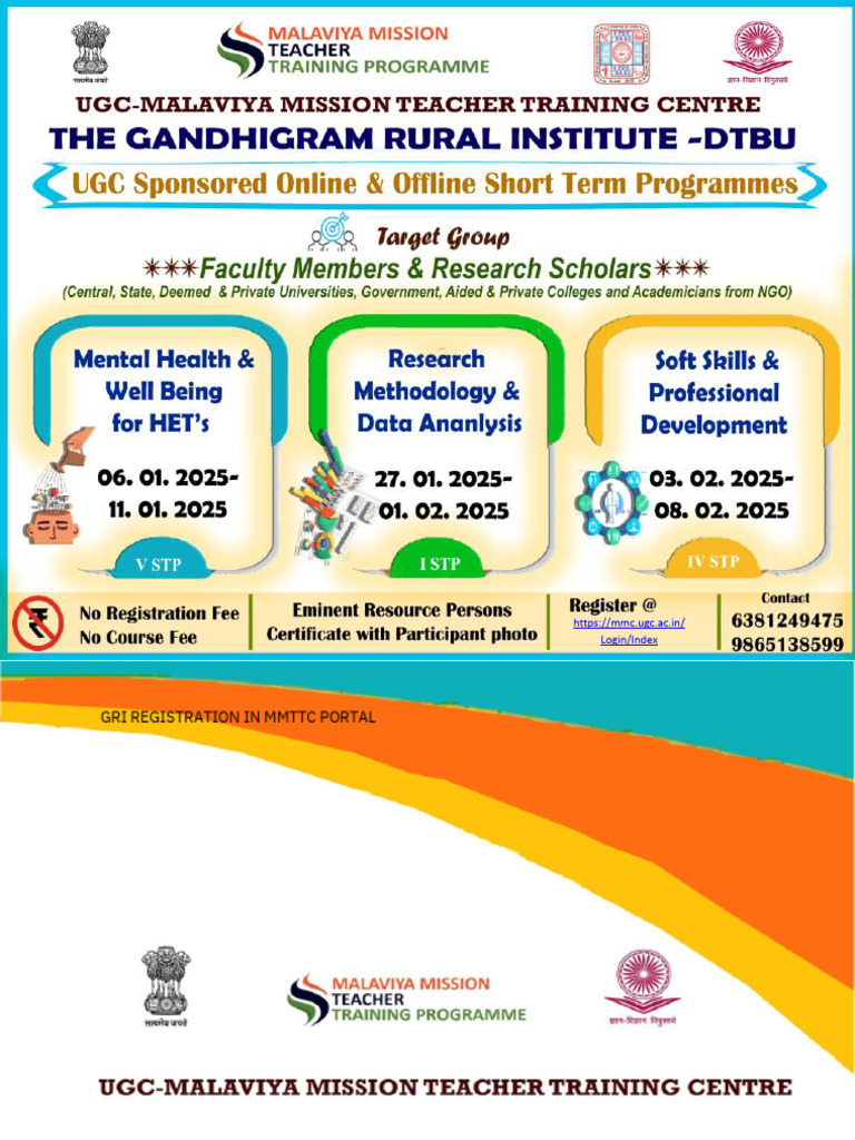 UGC - MMTTC, GRI Short Term Programme Flyer | PDF | Login | User ...