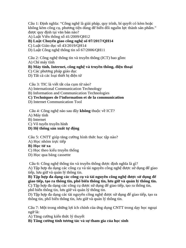 50+ câu hỏi nhập môn CNTT cho người mới | PDF