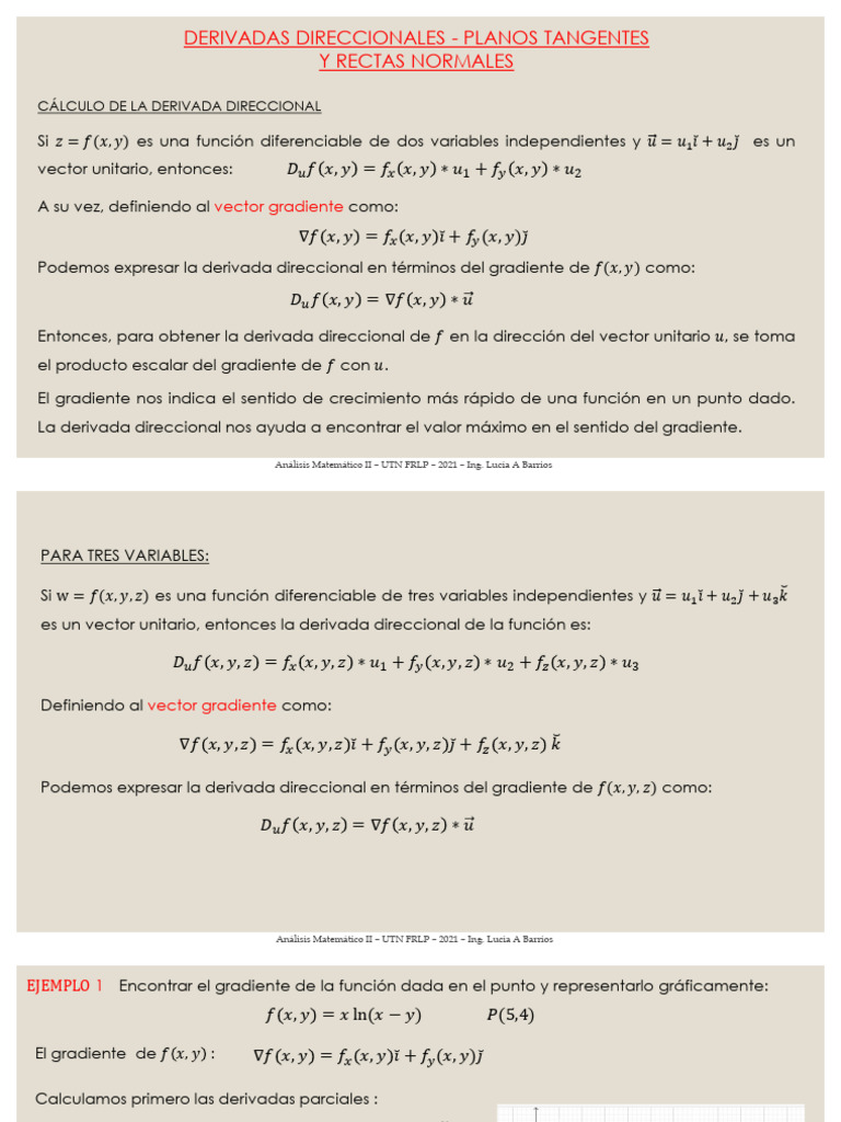 11- Derivadas direccionales PRACTICA | PDF | Degradado | Derivado