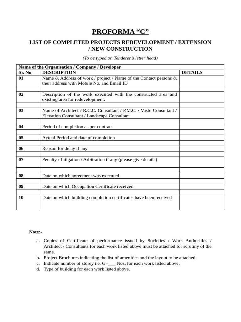 Proforma C JV Edited | PDF