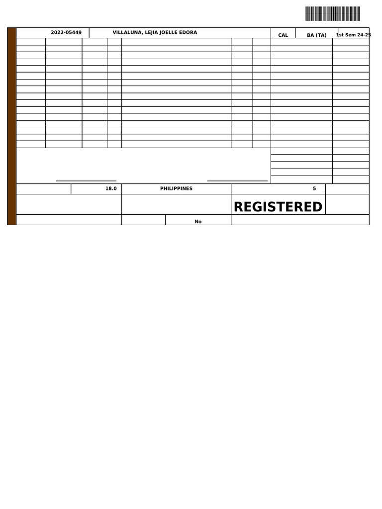 Jeila FORM5_2022-05449-1st-Sem-24-25 | PDF