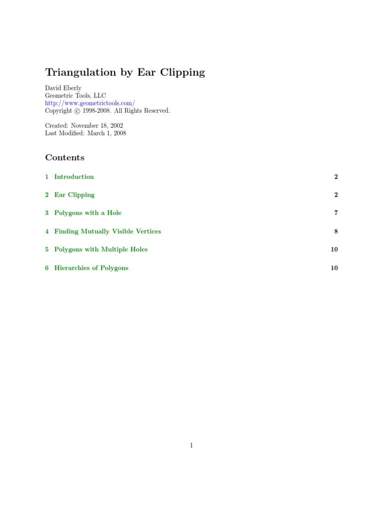 Triangulation by Ear Clipping | PDF | Vertex (Geometry) | Polygon