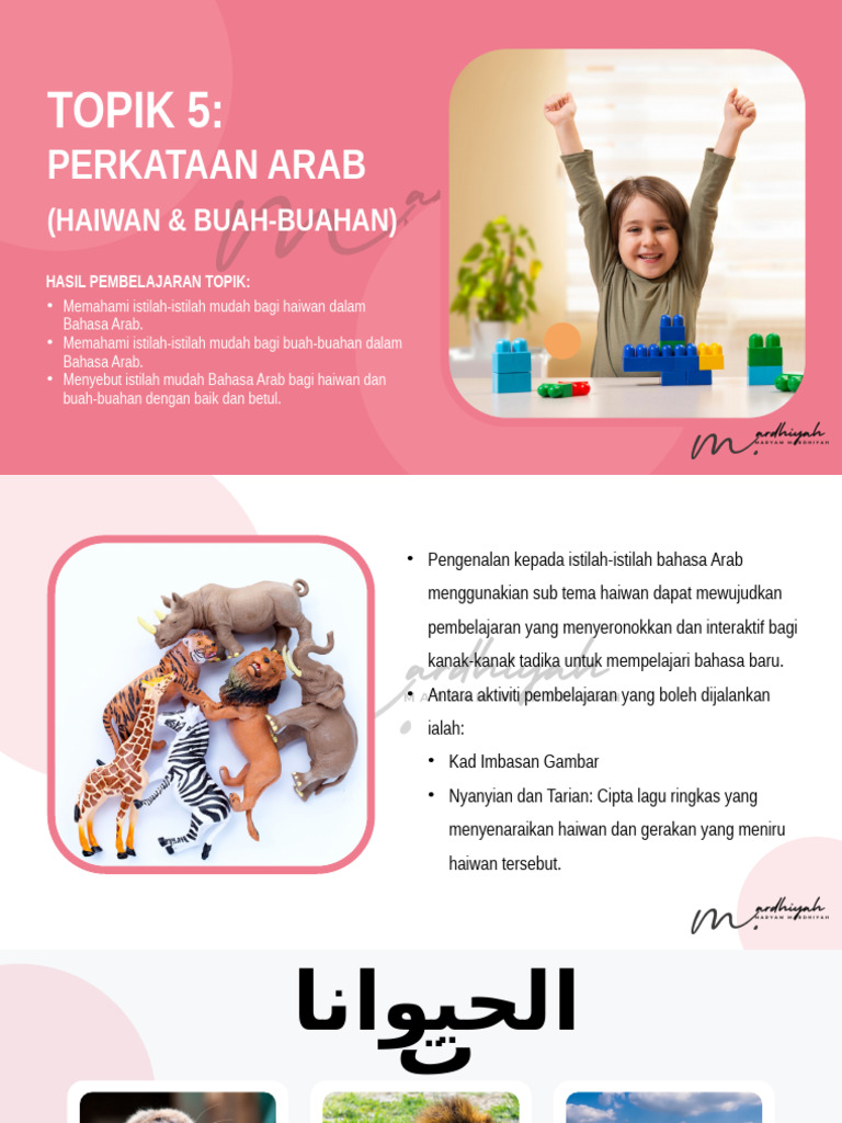 PIPK3153 Topik 5: Haiwan & Buah-Buahan Dalam Bahasa Arab | PDF