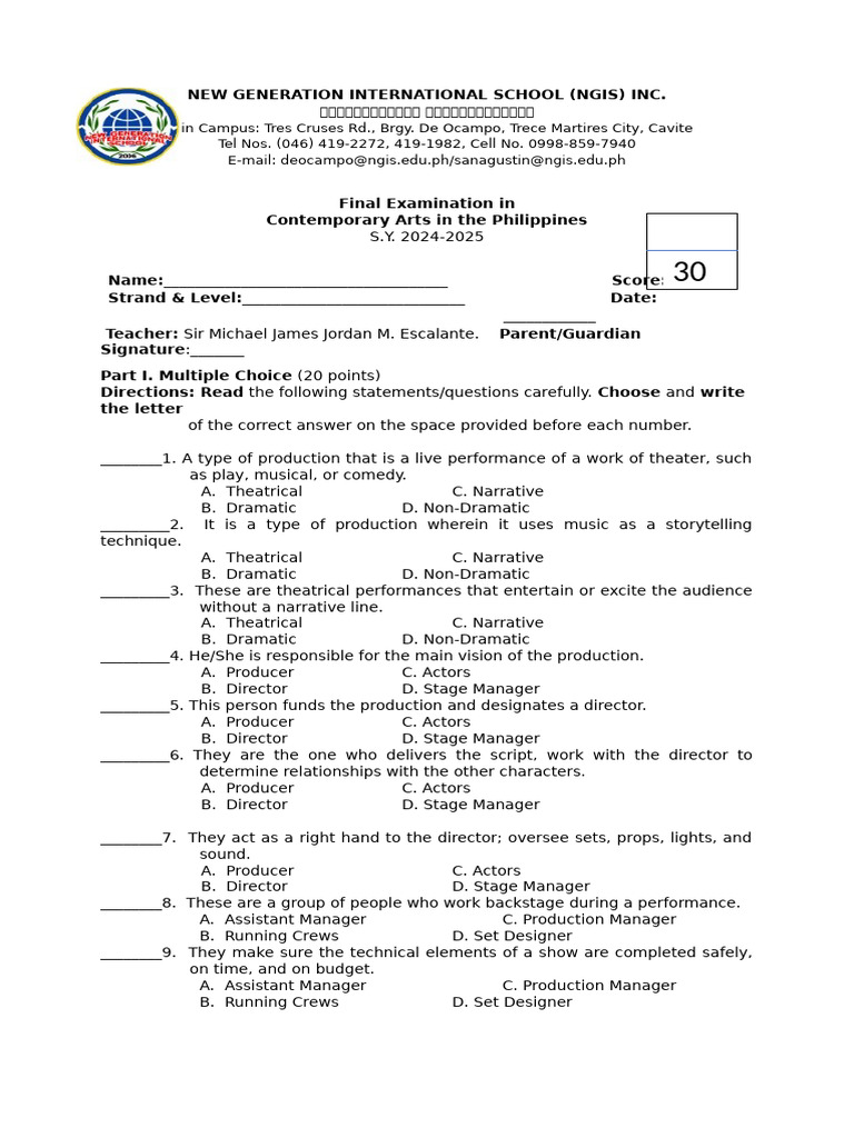 FINAL EXAMINATION-CPAR | PDF