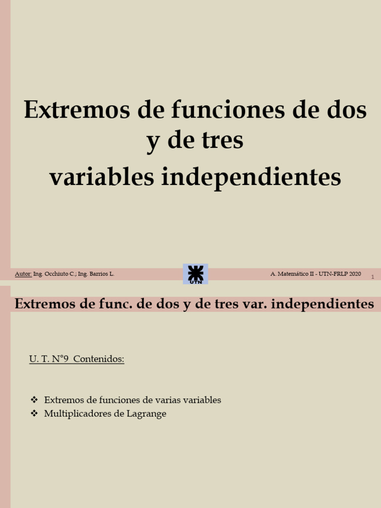 14 Extremos de Funciones v1 | PDF | Ecuación diferencial parcial | Derivado